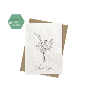 Plantable Thank You Card Biodegradable Gratitude Greeting - Etsy