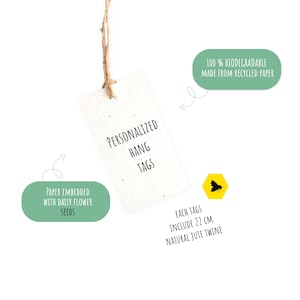 Customizable Plantable Hang Tags, Personalized Seeded Paper Gift Tags ...