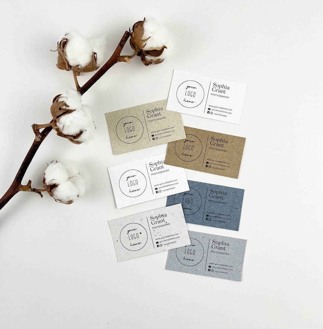 Eco Cotton Business Cards: Custom Zero Waste Design - Etsy