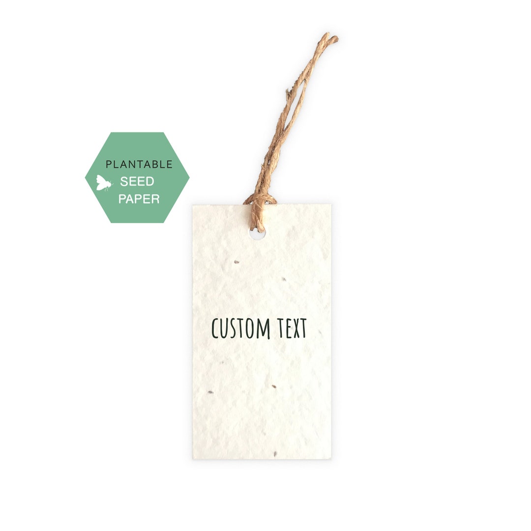 Customizable Plantable Hang Tags, Personalized Seeded Paper Gift Tags ...