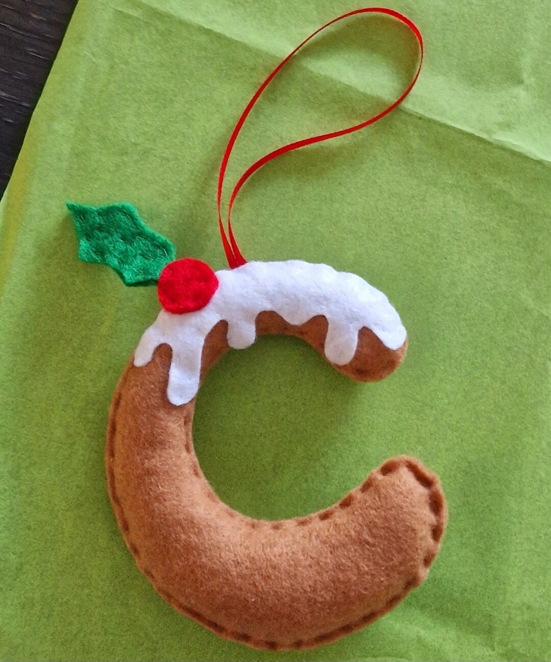 Felt Christmas Pudding Alphabet Letter Christmas Tree Ornament ...