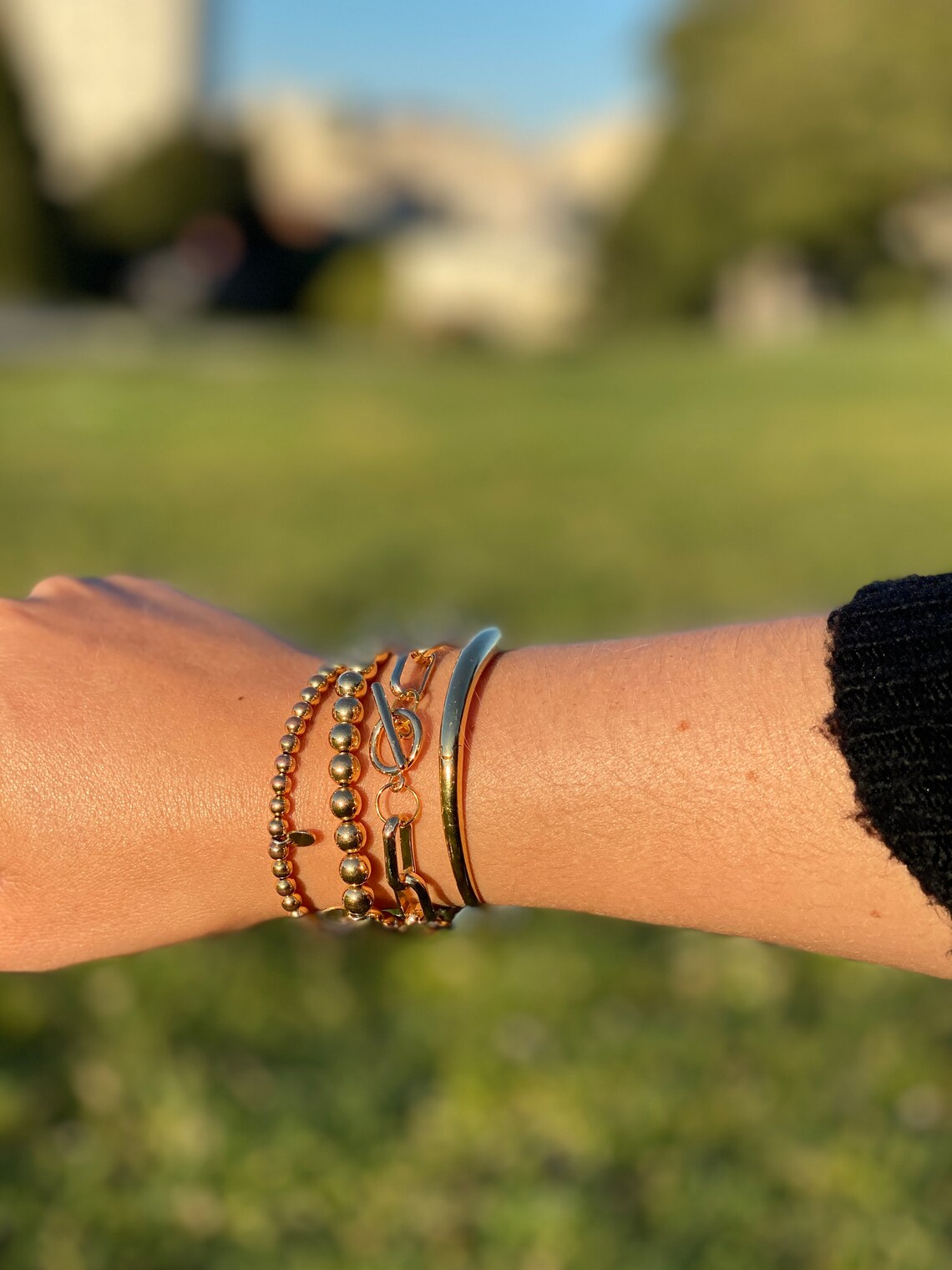 The Alexa Bracelet, Chunky Chain Bracelet, Gold Plated Bracelet, Toggle ...