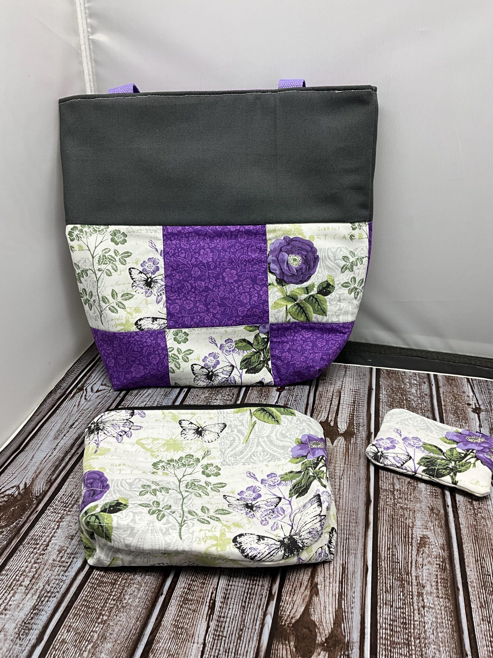 Charmed Tote Patchwork Tote, Quilted Make up Bag, Quilted Coin Purse - Etsy