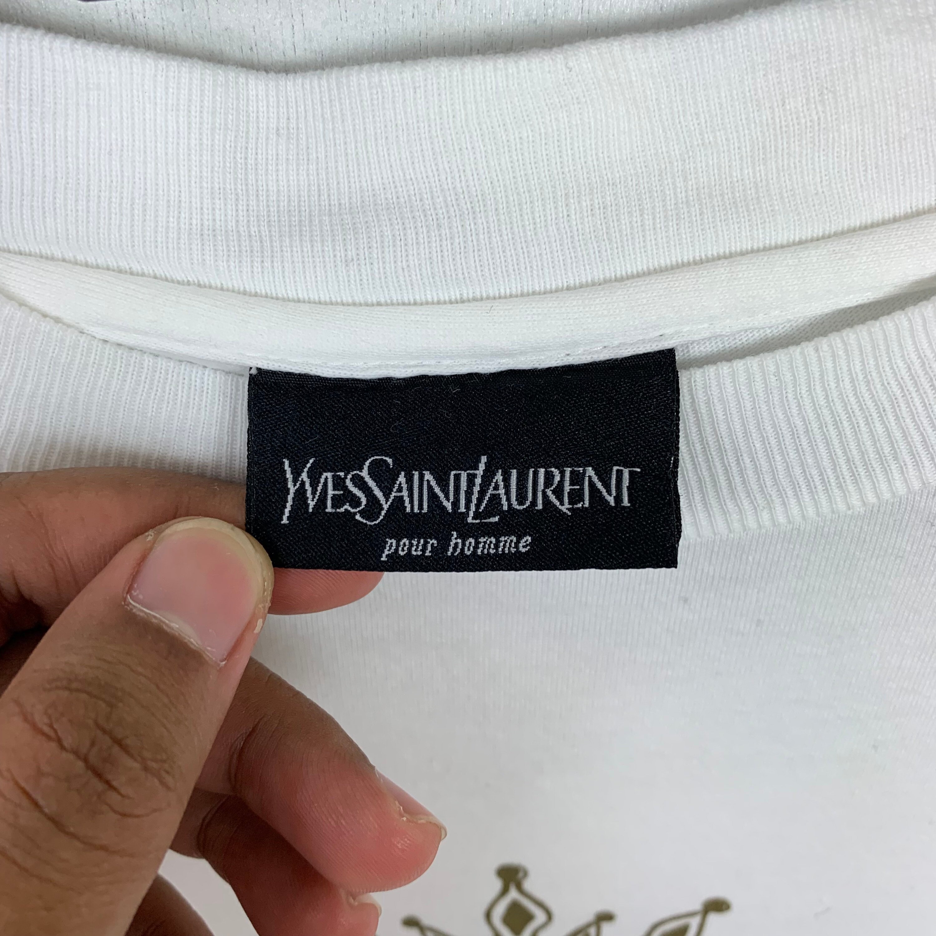 Vintage Yves Saint Laurent Pour Homme Multicolor Big Logo Vintage Yves Saint Laurent Pour Homme Multicolor Big Logo