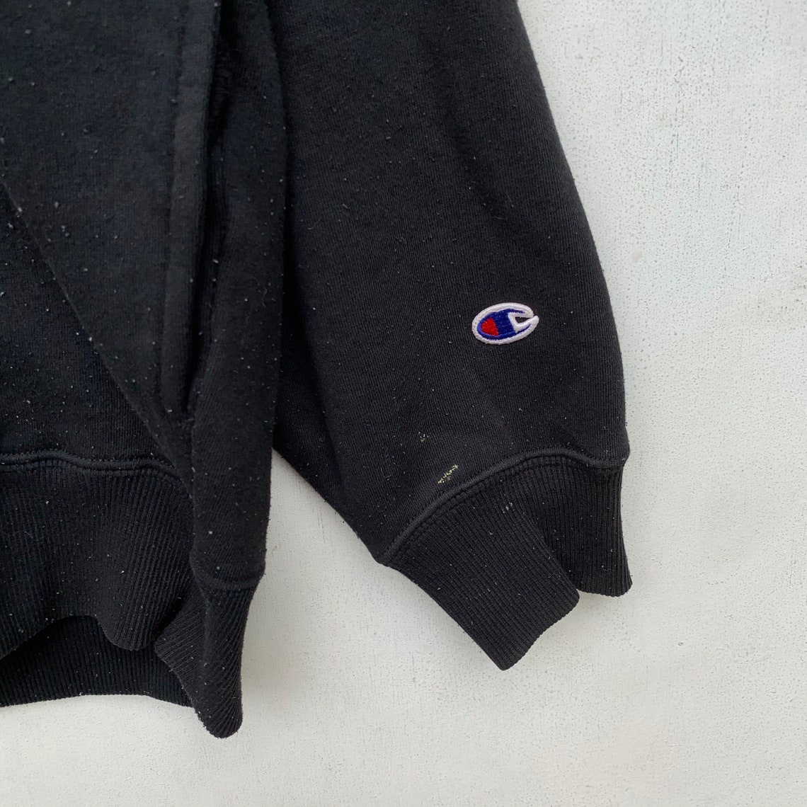 Vintage Champion Hoodie Script Logo Pullover Sweatshirt Black Size M - Etsy