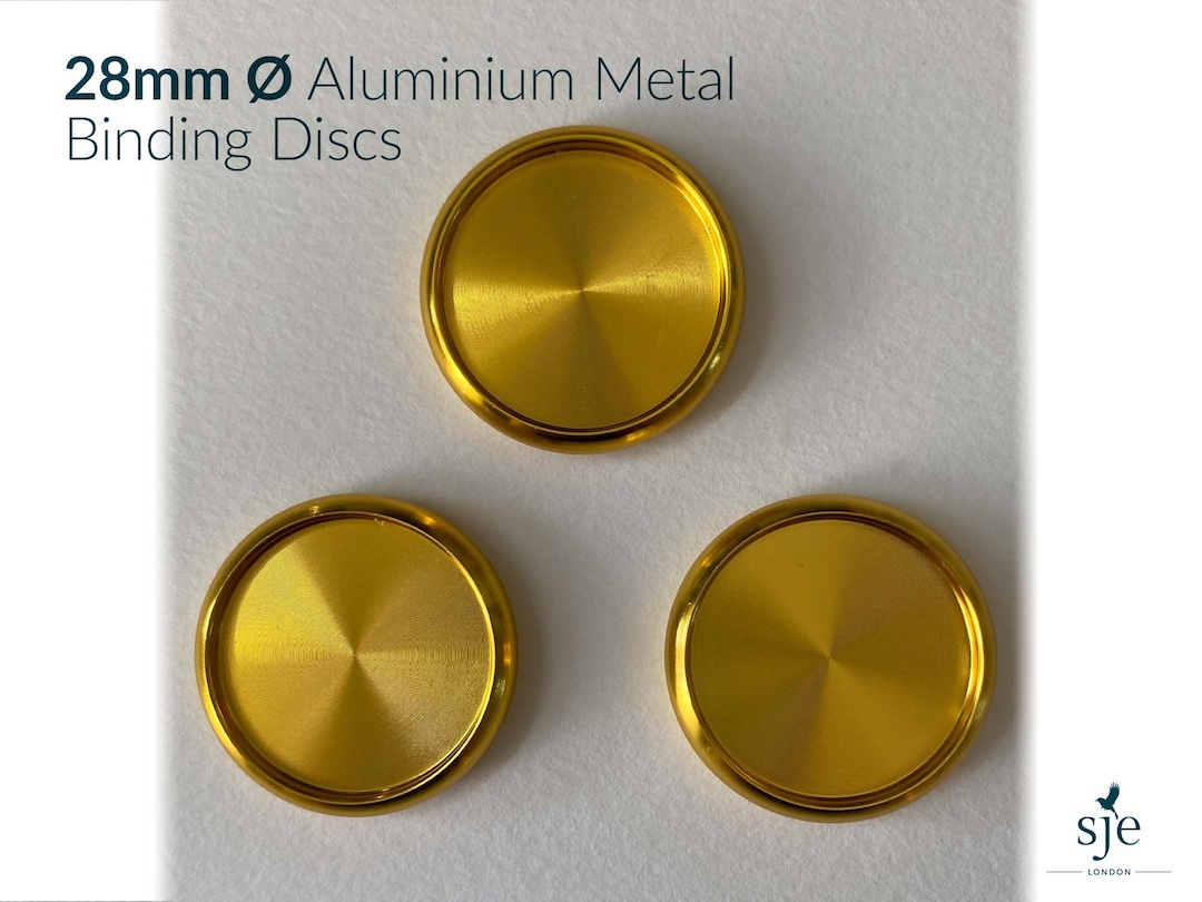 28mm Ø BRIGHT GOLD Coloured Aluminium Metal Binding Discs for DISCBOUND ...
