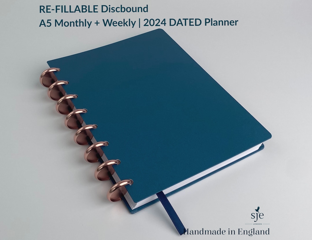 A5 Discbound 2024 DATED Planner: 12 X Monthly, 53 X Weekly Spreads, 30 ...