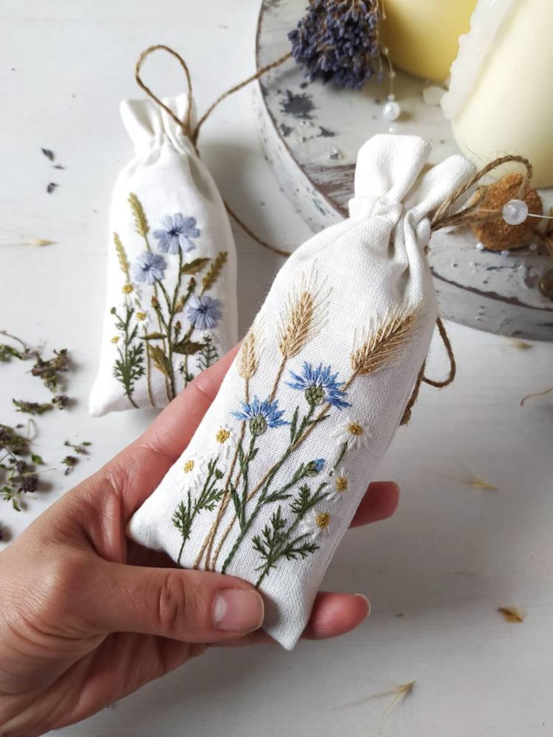 Cornflower Embroidery Pattern Video Tutorial Wildflower - Etsy UK