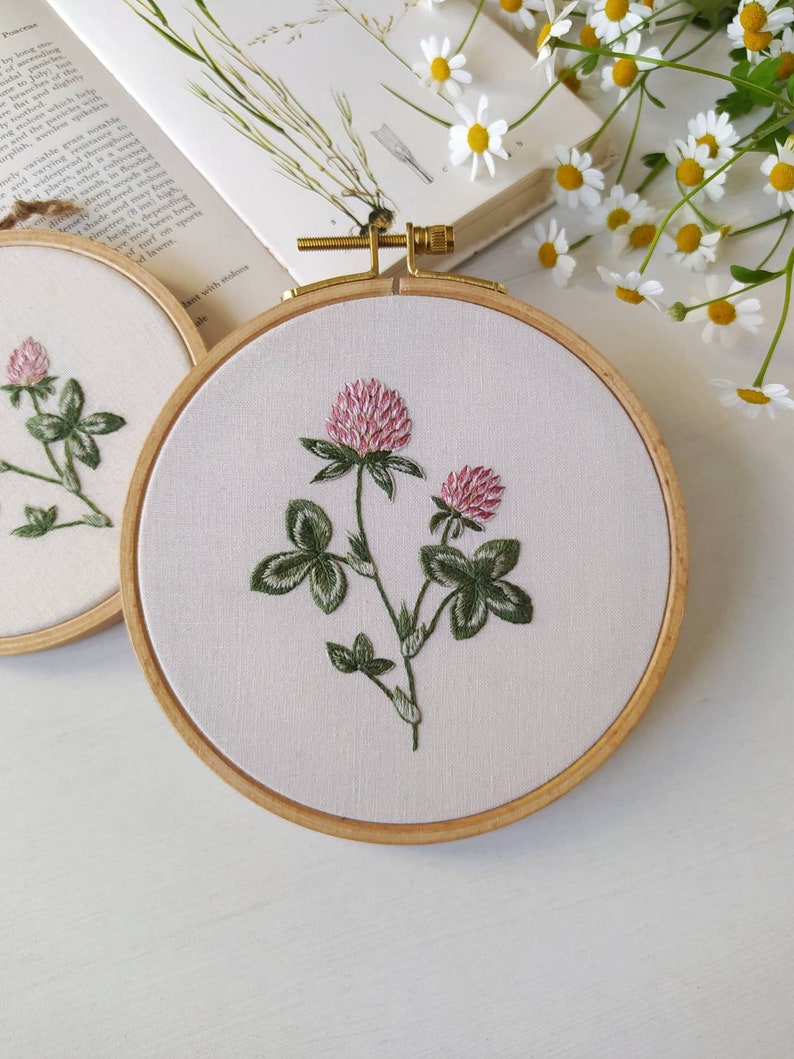 Clover Embroidery Pattern Video Tutorial Beginner | Etsy