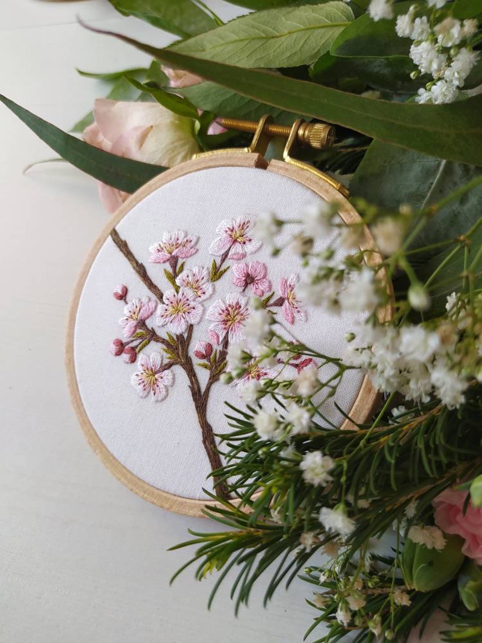 Cherry Blossom Embroidery Pattern Video Tutorial Beginner | Etsy