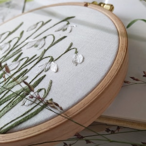 Snowdrops Botanical Embroidery Pattern Pdf + Video Tutorial, Spring ...