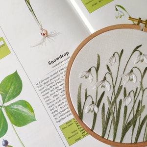 Snowdrops Botanical Embroidery Pattern Pdf + Video Tutorial, Spring ...