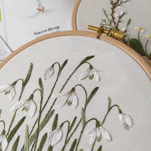 Snowdrops Botanical Embroidery Pattern Pdf + Video Tutorial, Spring ...