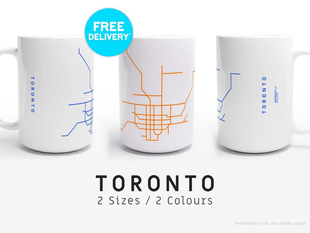 TORONTO / Mugs / 2 Sizes / Minimalist Map Illustration Inspired by ...