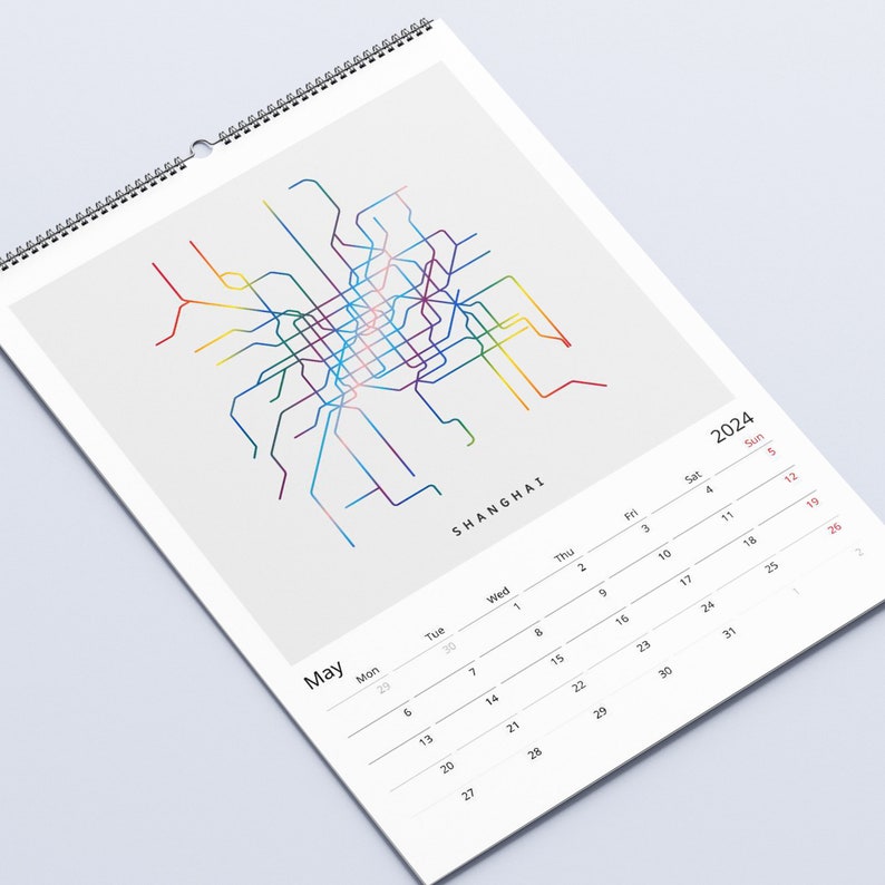 2024 Wall Calendar / Maps / Metro / Transit / World / Cities / Monthly ...