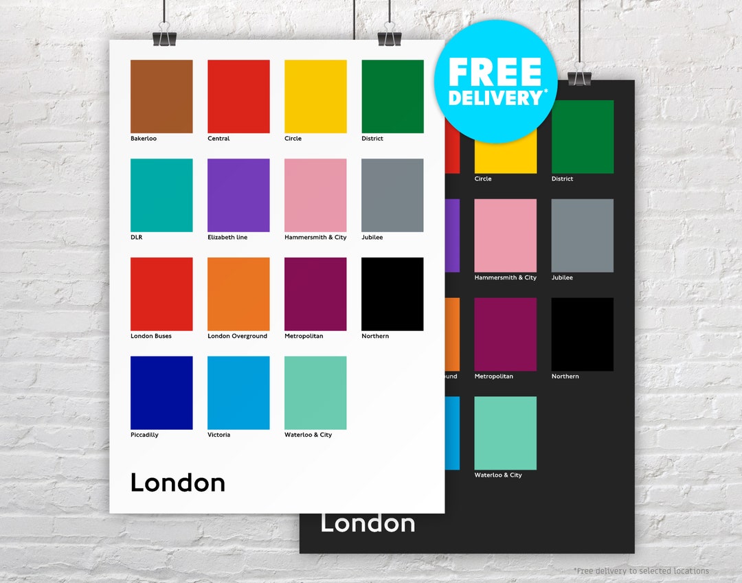 LONDON TUBE LINES / Poster Print / London Transport Modes Minimalist ...