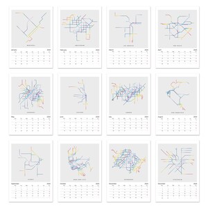 2024 Wall Calendar / Maps / Metro / Transit / World / Cities / Monthly ...