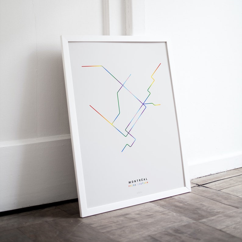 MONTREAL / Pride Edition / Poster Print / Minimalist Map Illustration ...
