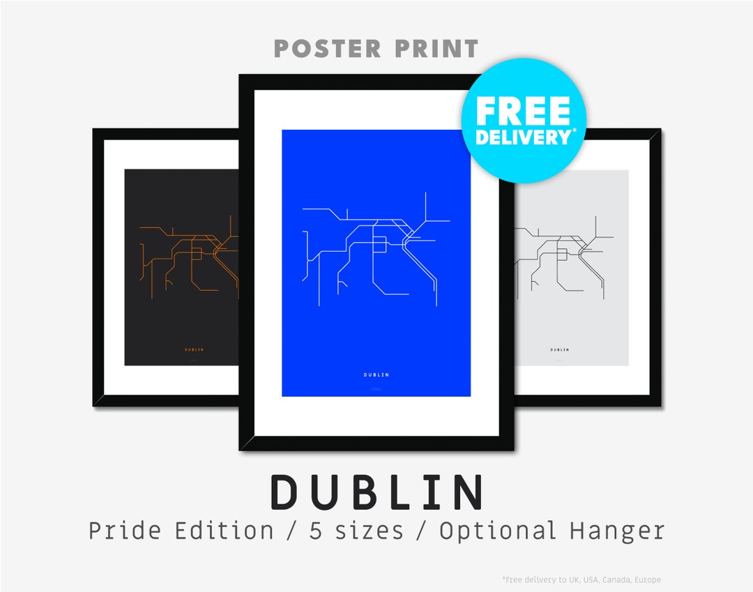 DUBLIN / Poster Print / Minimalist Map Illustration Inspired by Dublin ...