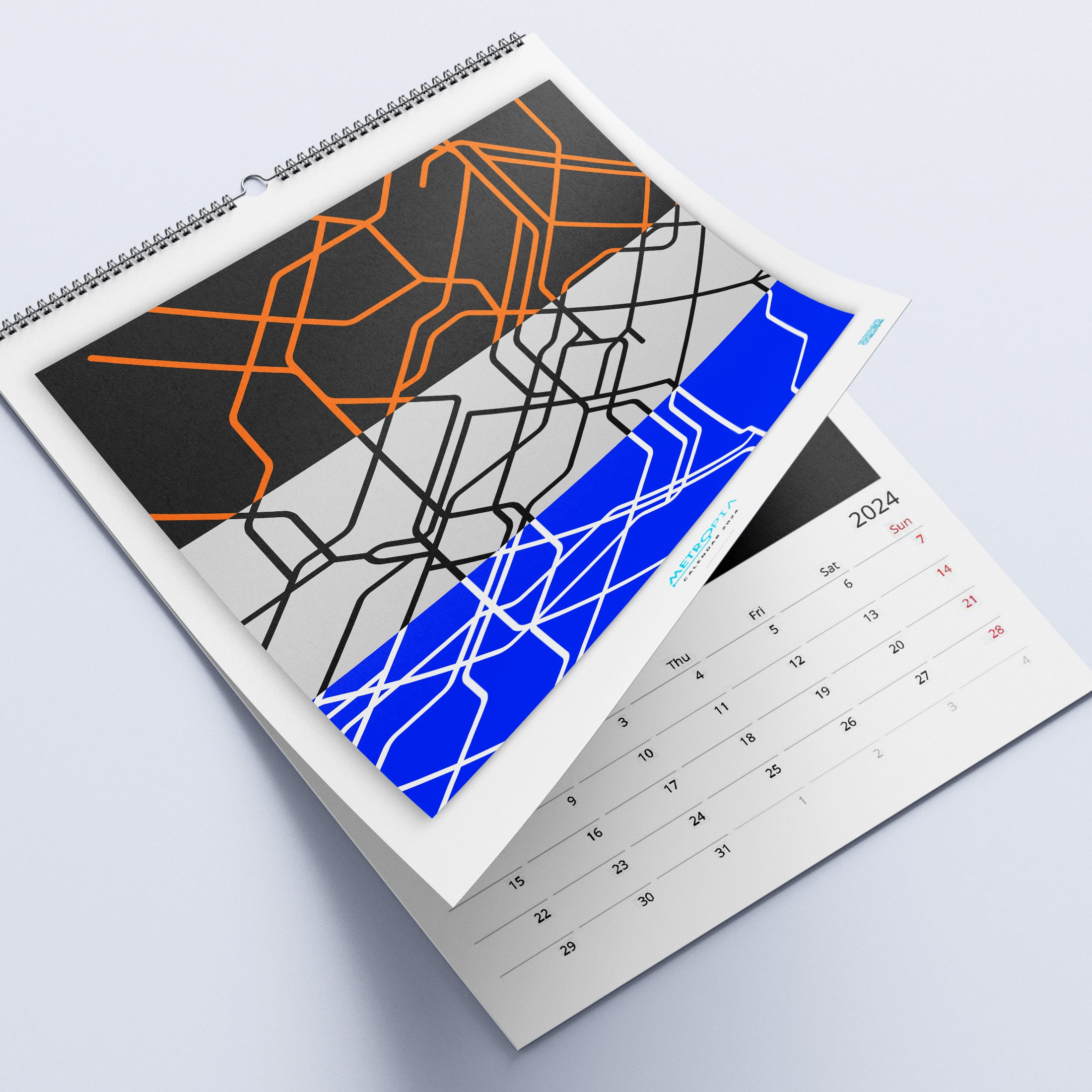 2024 Wall Calendar / Maps / Metro / Transit / World / Cities / Monthly ...