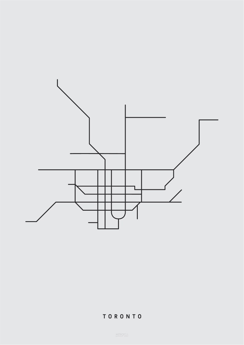 TORONTO / Poster Print / Minimalist Map Illustration Inspired by ...
