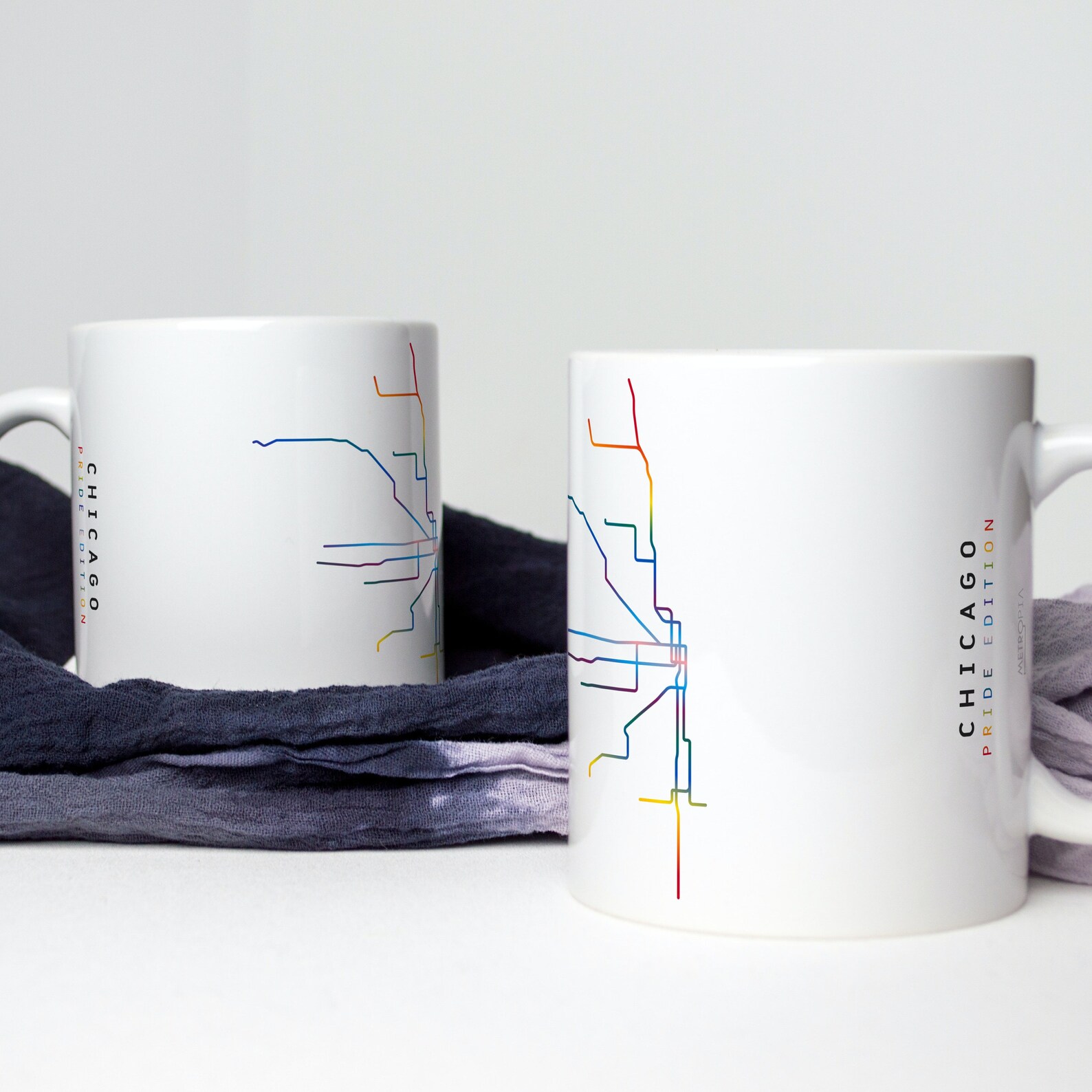 CHICAGO / Pride Edition / Mugs / 2 Sizes / Minimalist Map Illustration ...