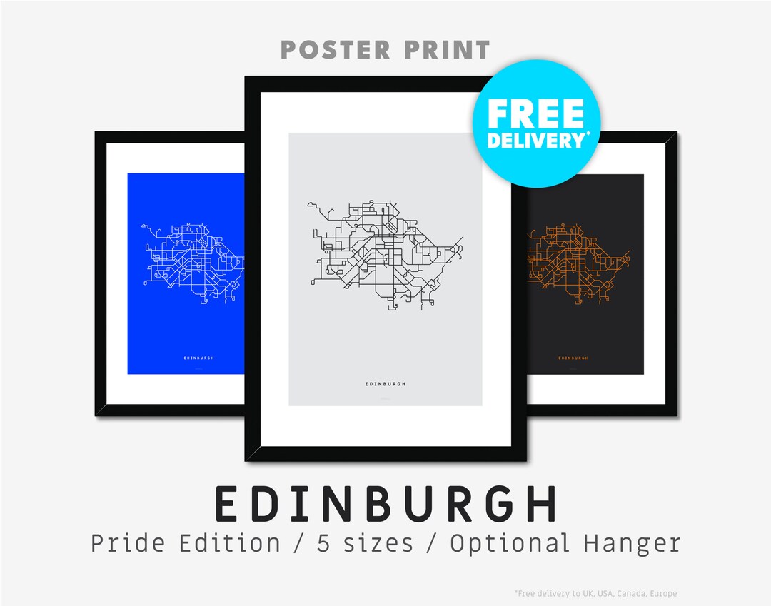 EDINBURGH / Poster Print / Minimalist Map Illustration Inspired by ...