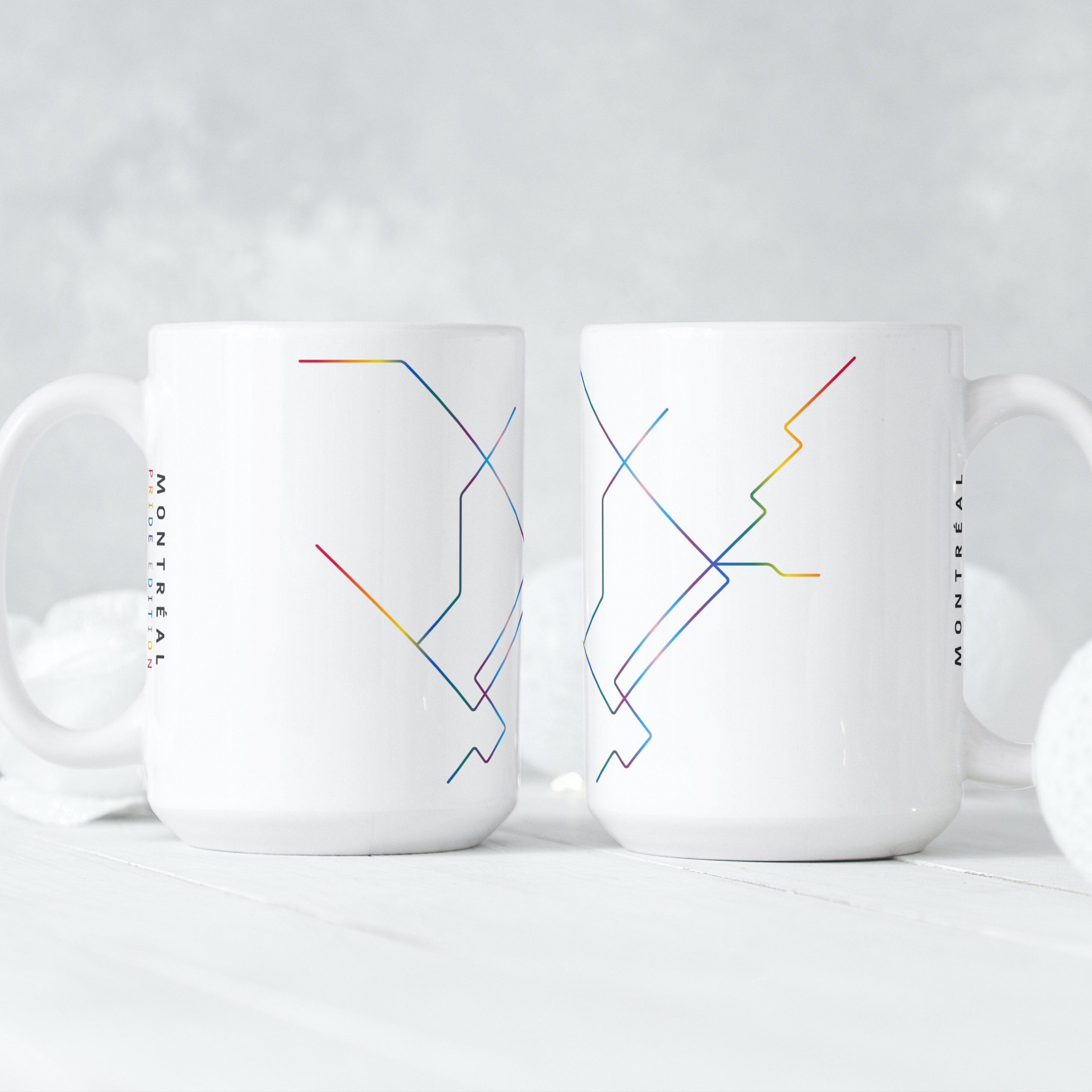 MONTREAL / Pride Edition / Mugs / 2 Sizes / Minimalist Map Illustration ...