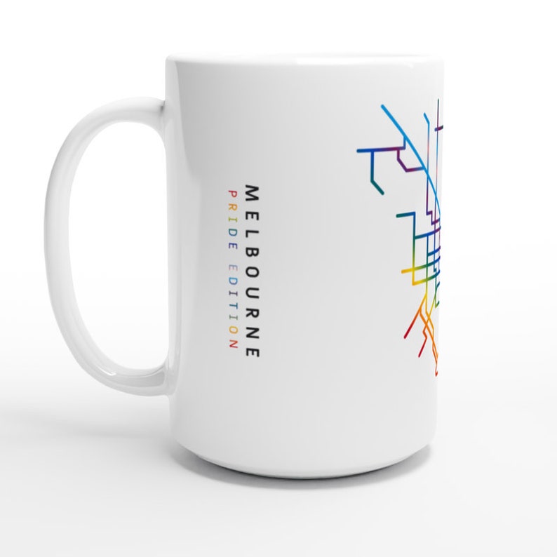 MELBOURNE / PRIDE EDITION / Mugs / 2 Sizes / Minimalist Map ...