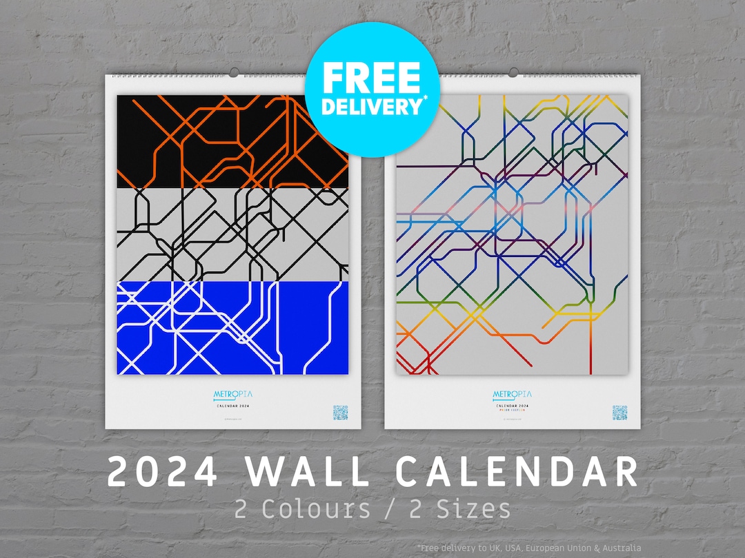 2024 Wall Calendar / Maps / Metro / Transit / World / Cities / Monthly ...