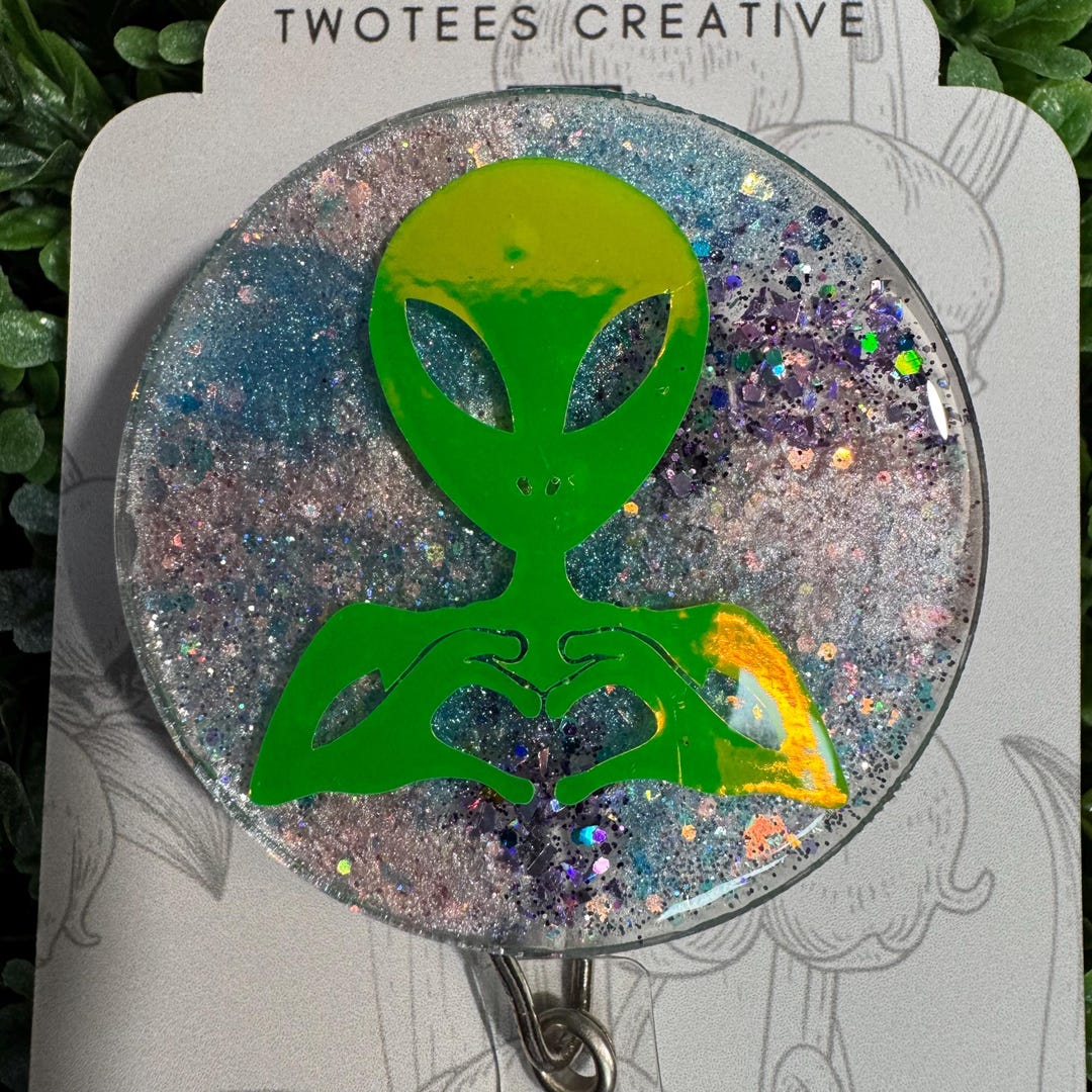 Alien Galaxy Retractable Badge Reel. Nurse Badge, Medical Badge, Office ...