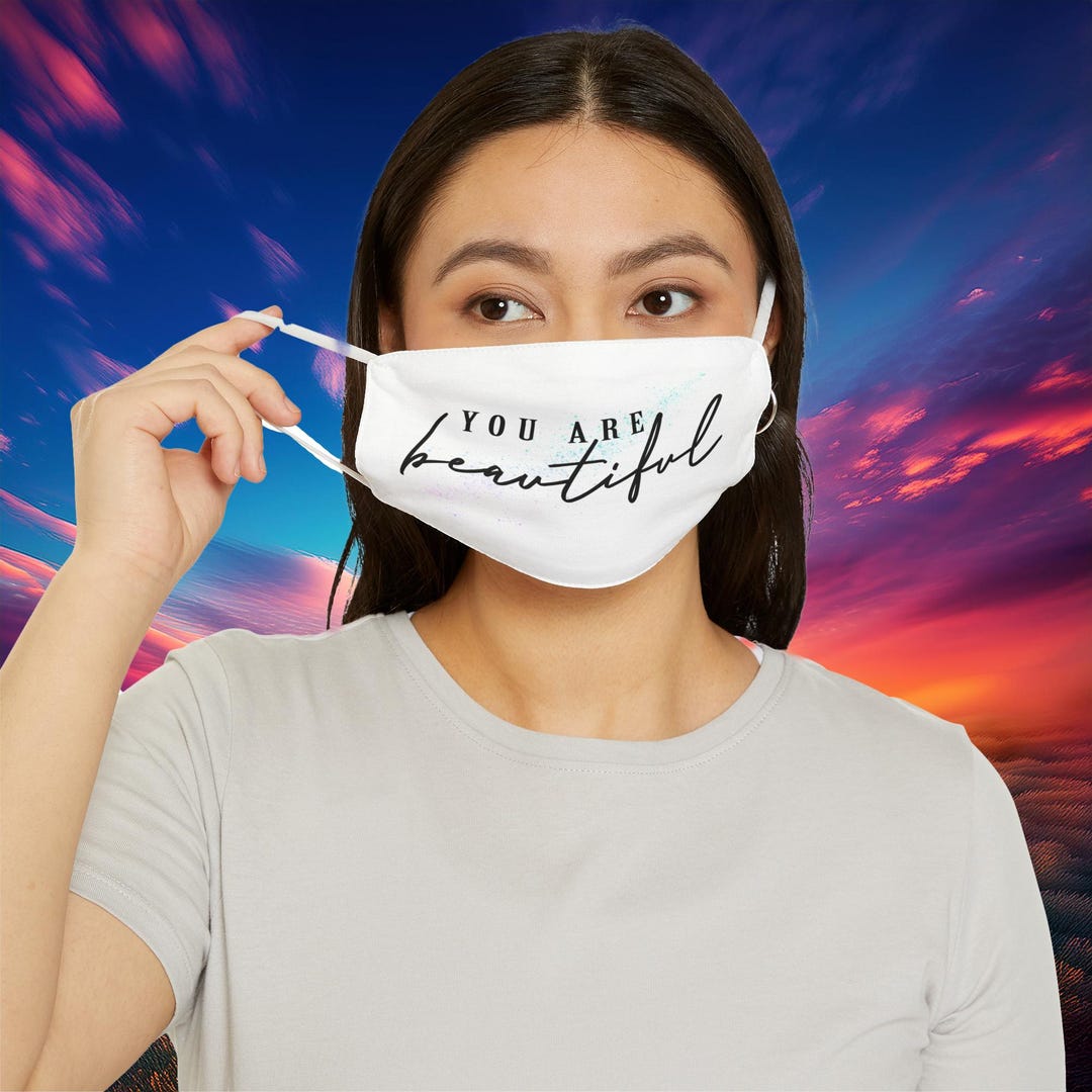 UPLIFT Wear "you Are Beautiful" Face Mask (white), Positive Vibes Face ...