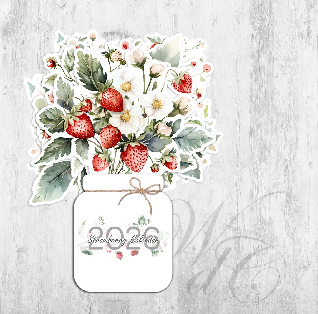 2026 Strawberry Bouquet Calendar With Stand - Etsy
