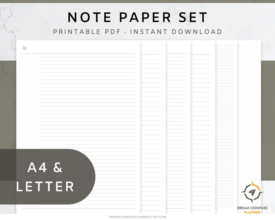 Note Paper Set Lined Dot Graph Paper Refills 6.4mm & - Etsy