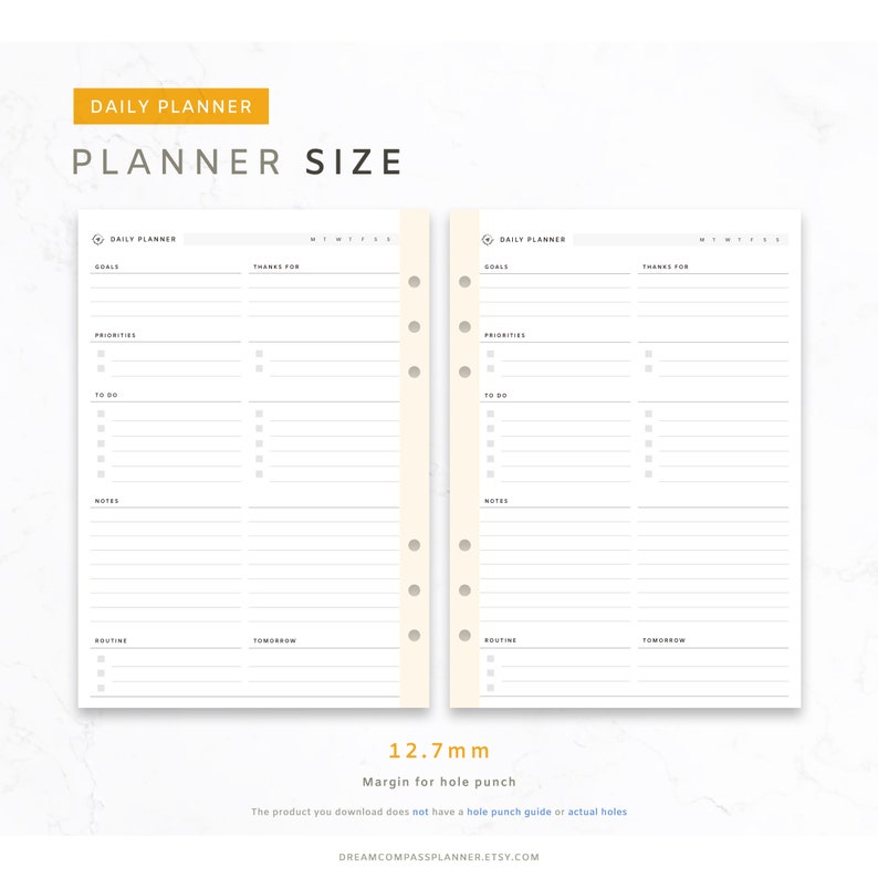 Daily Goal Planner at a Glance Printable Daily to Do List Plan Template ...