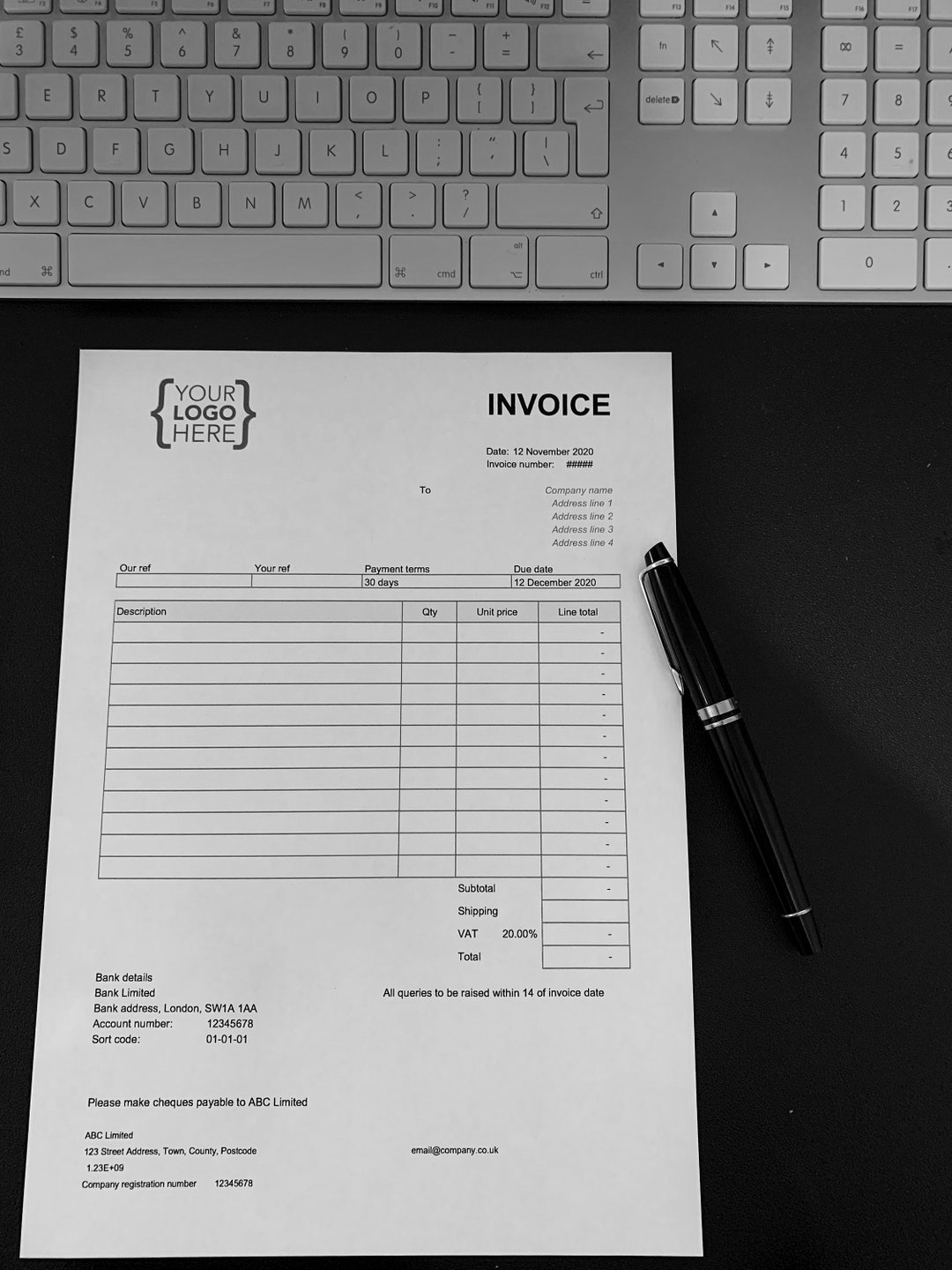 Simple Invoice Auto-calculating Excel Spreadsheet - Etsy
