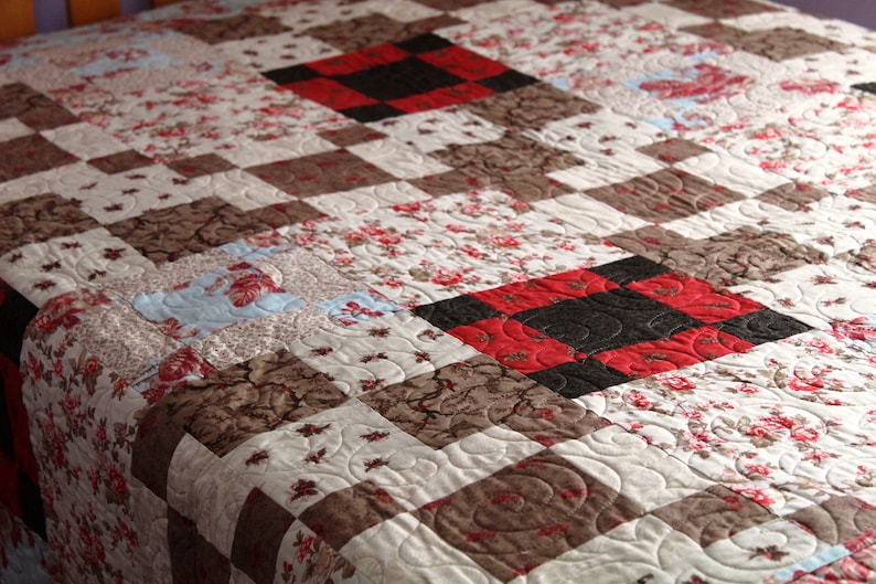 Stunning Quilt, COUNTRY COTTAGE Quilt, Farm Life Bedspread, Lovely ...