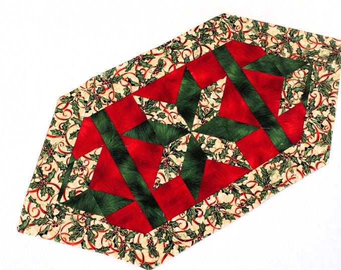 Gorgeous Holly Christmas Table Toppers, Table Runner Holiday Decor ...