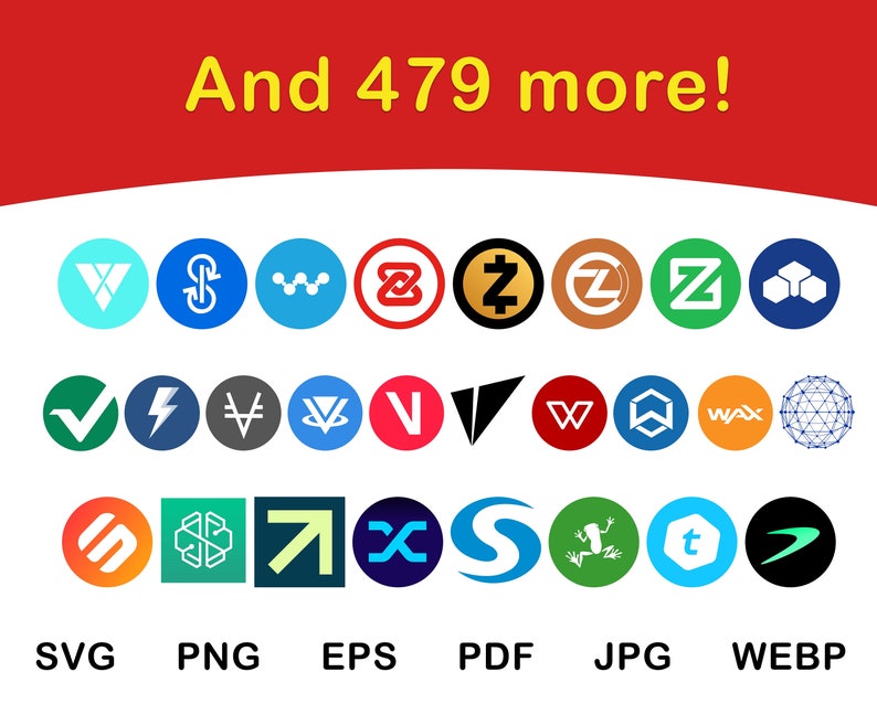 483 Cryptocurrency SVG Logos. Bitcoin, Litecoin, Ethereum, and All ...