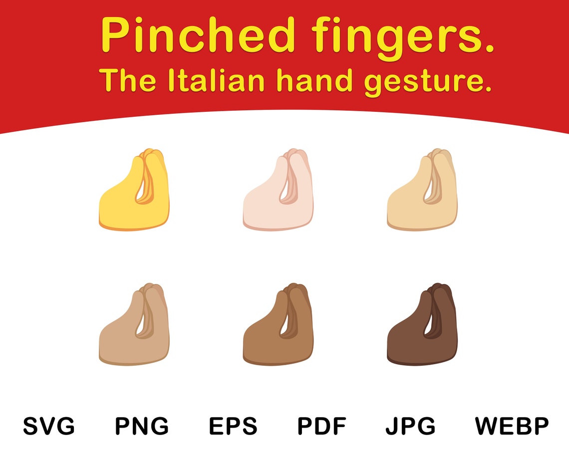 Pinched Fingers, Italian Hand Gesture, 6 Colors, Emoji, Twitter, Emoji ...