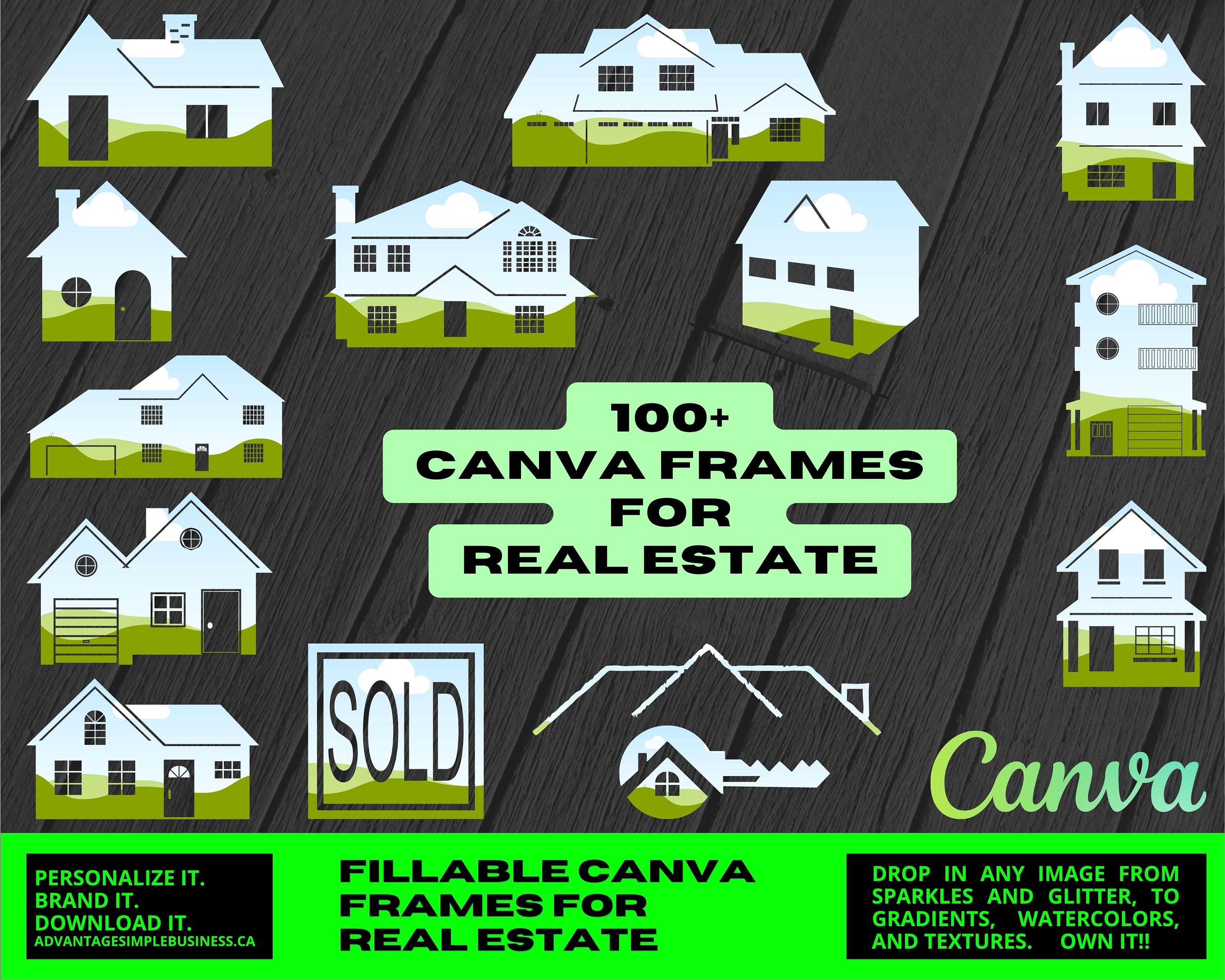 Canva Frames, REALTOR BUNDLE, Canva Frame Designs, Realtor Canva ...