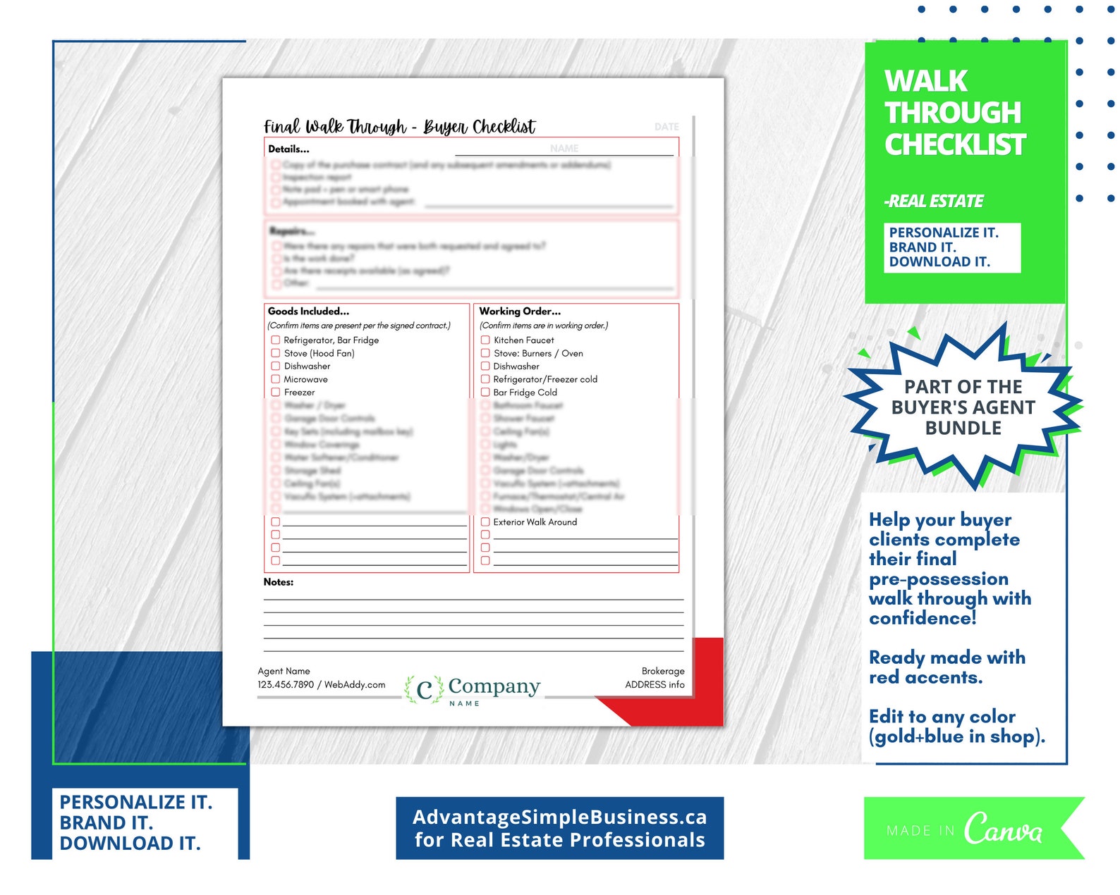 Final Walk Through Checklist Real Estate Checklist Best - Etsy Australia