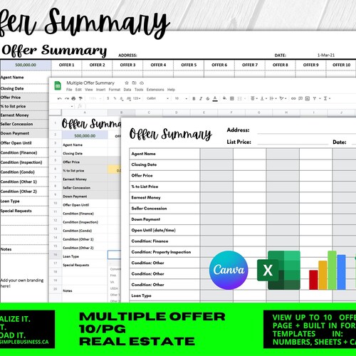 Offer Presentation Offer Summary Multiple Offer Comparison - Etsy Canada