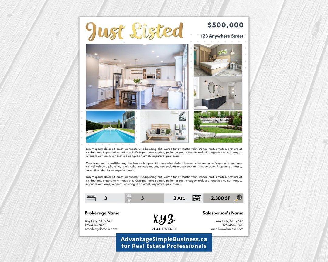 Feature Sheet, Home Sale Flyer, Property Flyer, Real Estate Property ...