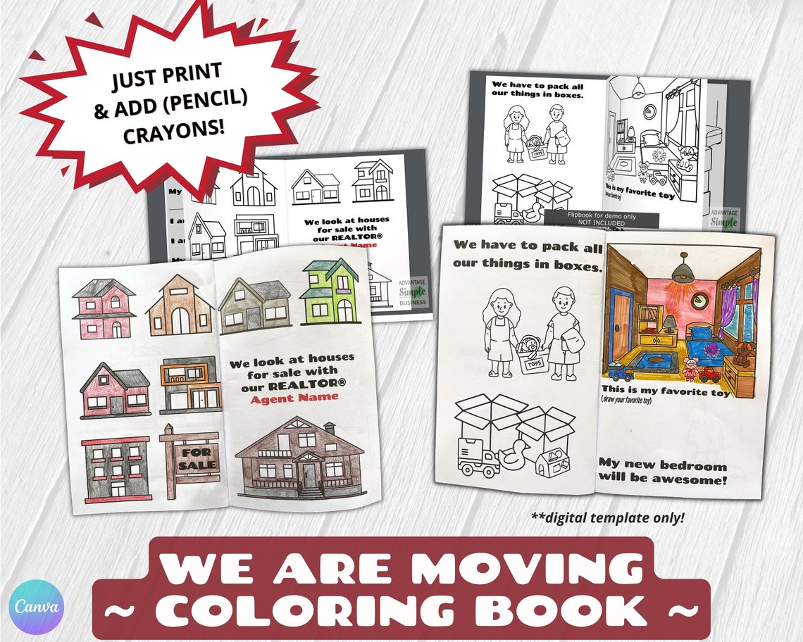 Real Estate Coloring Book, Real Estate Coloring Pages, Coloring Book ...