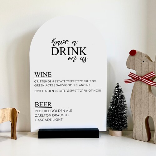 Acrylic Bar Menu Sign Black Acrylic Arched Bar Menu Modern - Etsy Australia