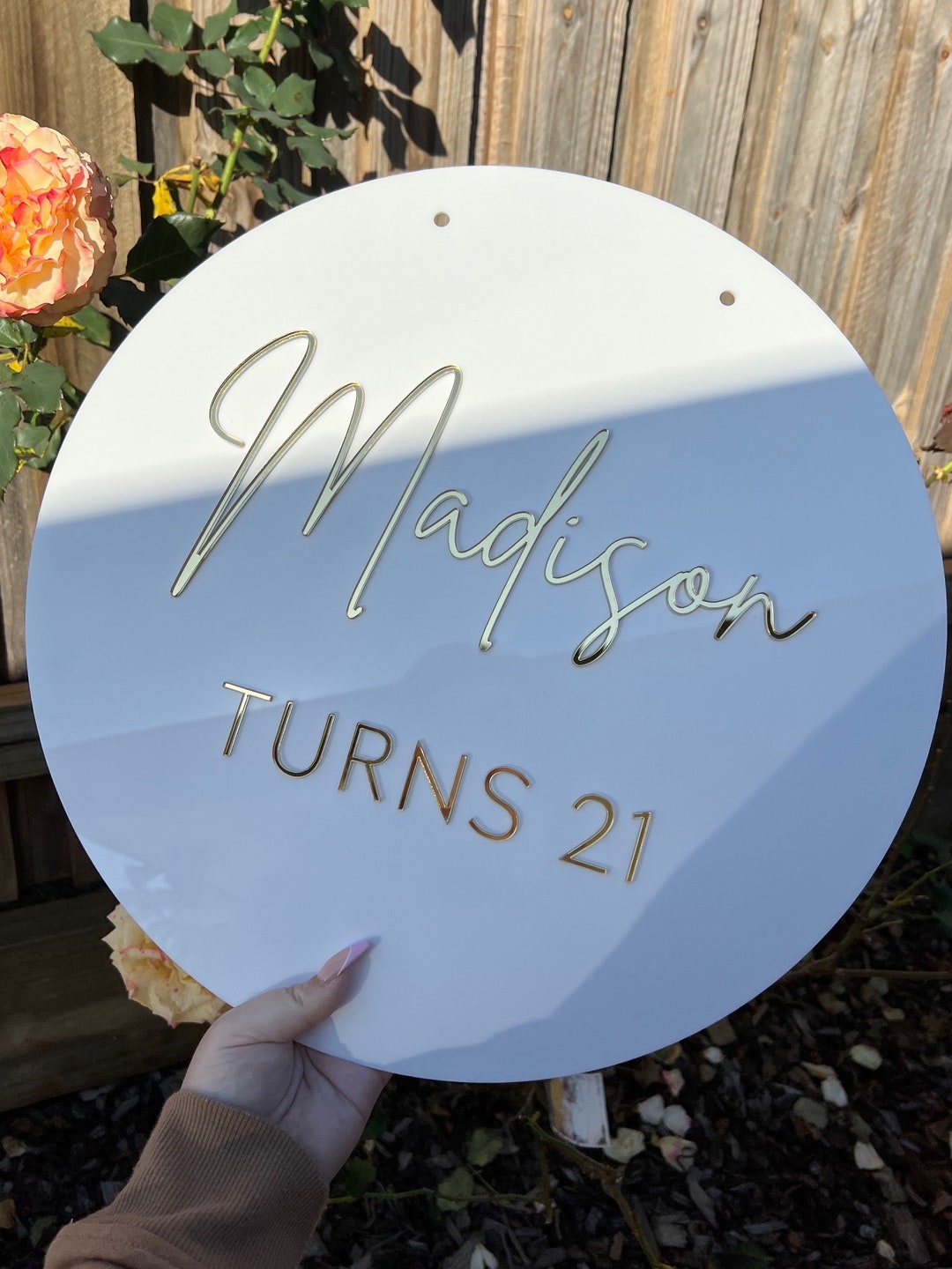 40cm Circle Acrylic Birthday Sign - Etsy