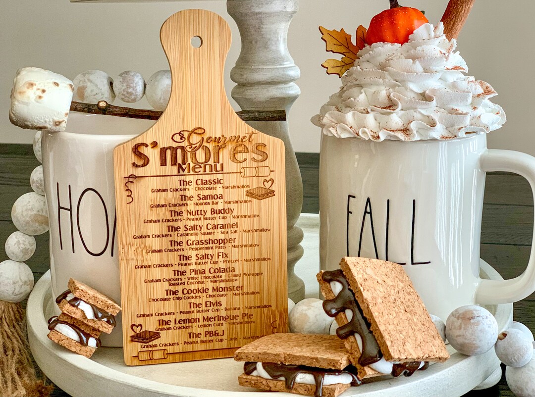 Smores Menu, Smores Menu for Tiered Tray, S'mores Menu, Campfire Decor ...