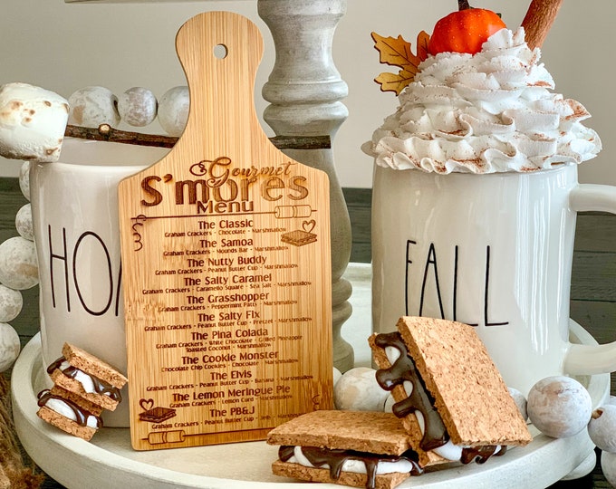 Smores Menu, Smores Menu for Tiered Tray, S'mores Menu, Campfire Decor ...