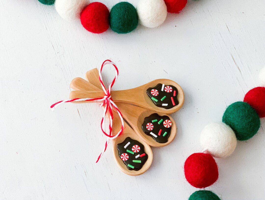 Mini Wooden Christmas Spoons, Mini Spoons, Mini Peppermint Spoons ...